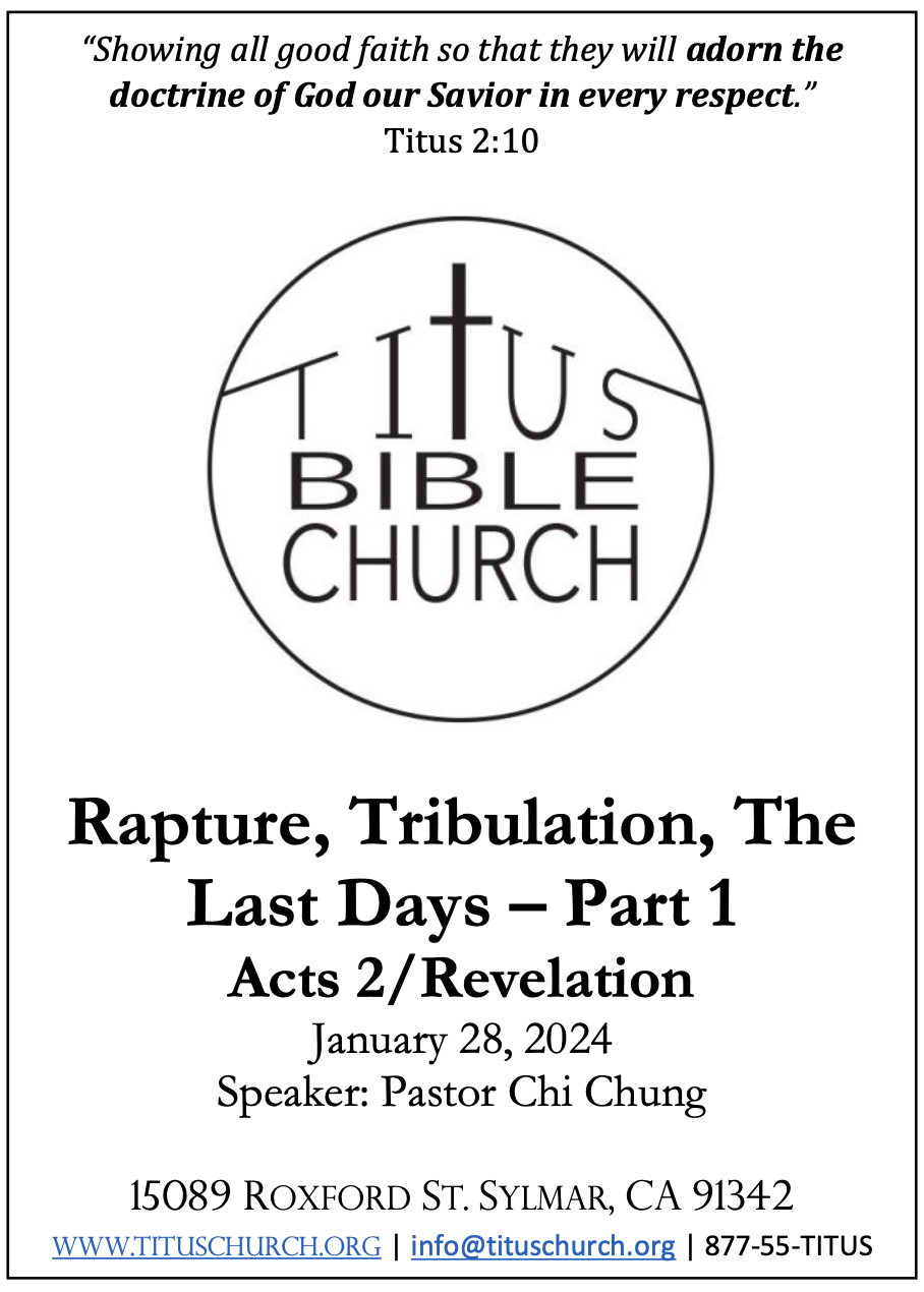 Sunday Program 1/28/2024 – Titus Bible Church